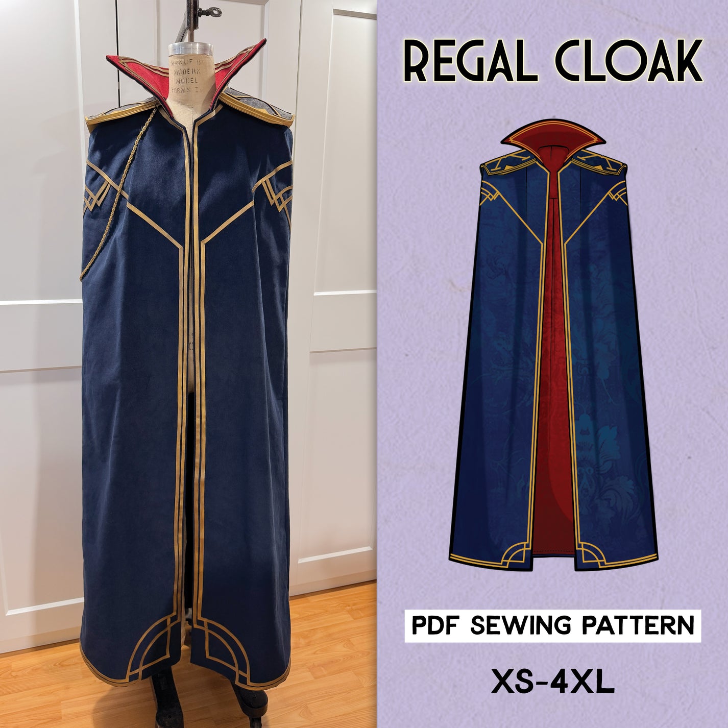 Regal Cloak Sewing Pattern | Caitlyn Arcane Season 2 | PDF