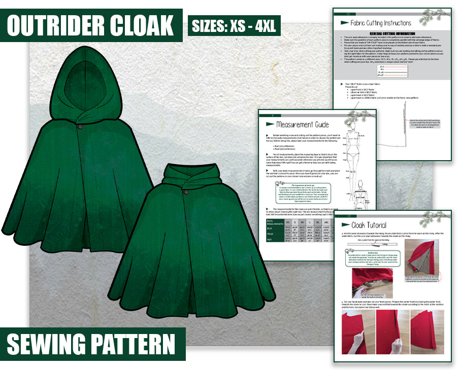 Hooded Cloak Sewing Pattern | PDF & Tutorial – ndlwrkshop