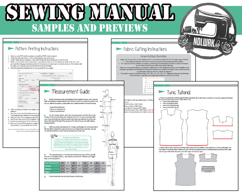 Square Neckline Tunic Sewing Pattern/Downloadable PDF and Tutorial Boo ...