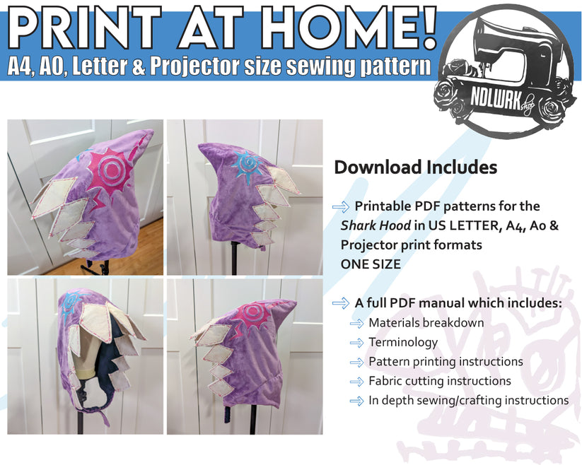 Shark Hood Sewing Pattern | Jinx Arcane Season 2 | PDF – ndlwrkshop